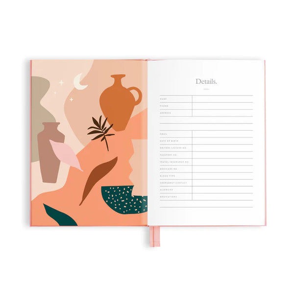 The Traveller Mini Travel Diary - Dusty Rose - Absolutely Beautiful Flowers